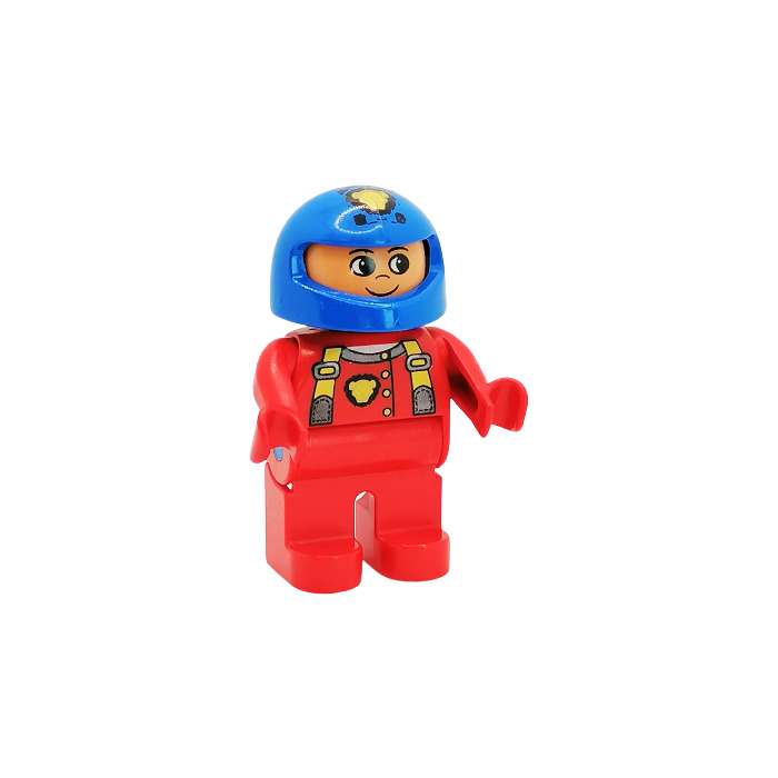 LEGO Racing Driver with Red Suit and Blue Helmet Duplo Figure | Brick ...
