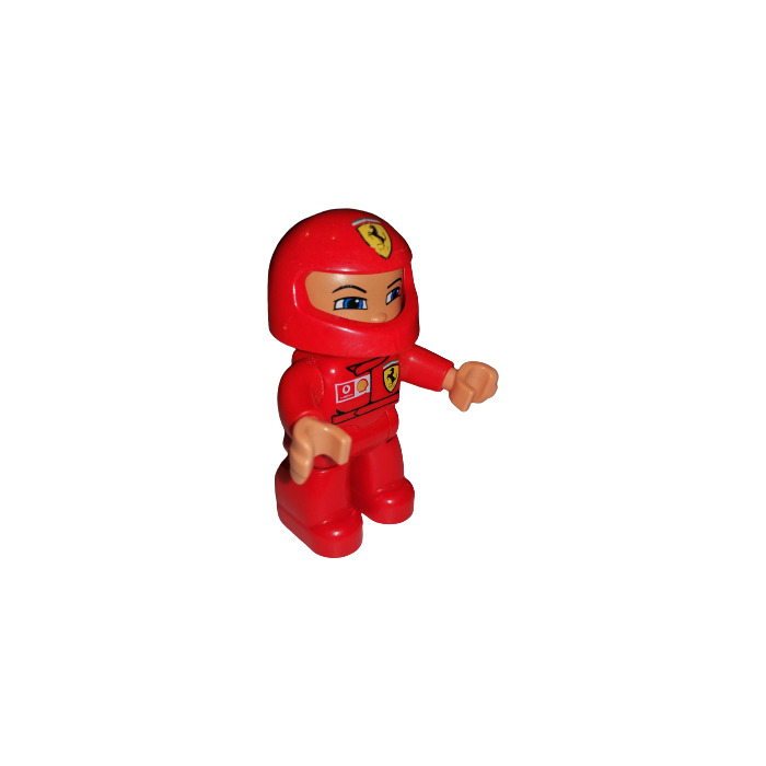 LEGO Racing Driver with Red Suit and Helmet with Ferrari Logo Duplo ...