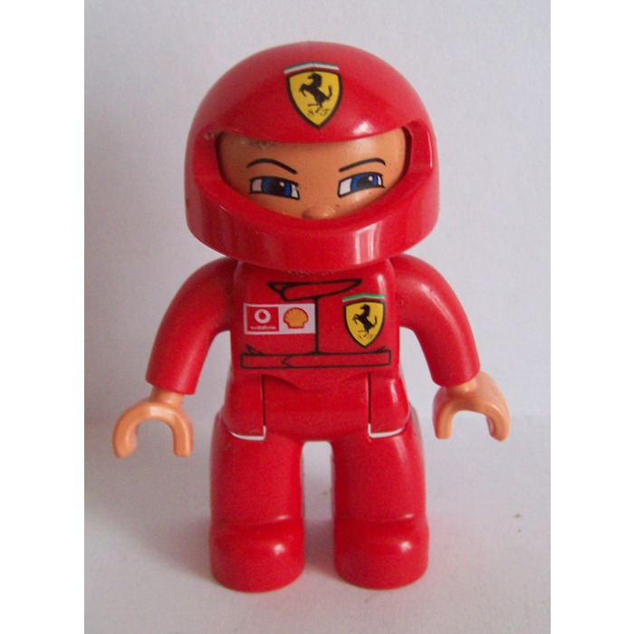 LEGO Racing Driver with Red Suit and Helmet with Ferrari Logo Duplo ...