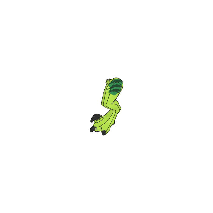 LEGO Raptor Back Left Leg (Large) with Dark Green Stripes over Green ...
