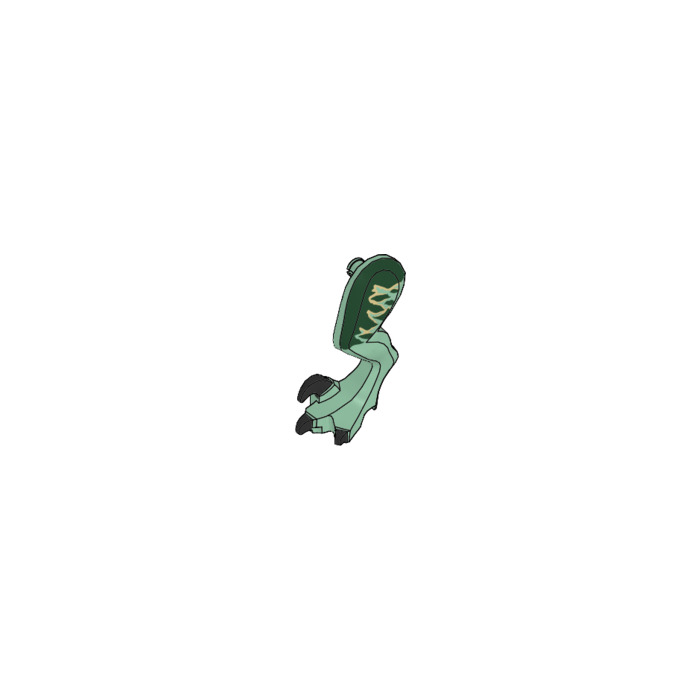 LEGO Raptor Back Left Leg (Large) with Tan Stripes over Dark Green ...