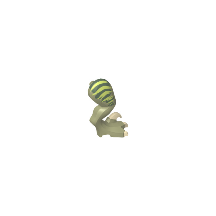 LEGO Raptor Back Right Leg (Large) with Lime Stripes over Dark Green ...