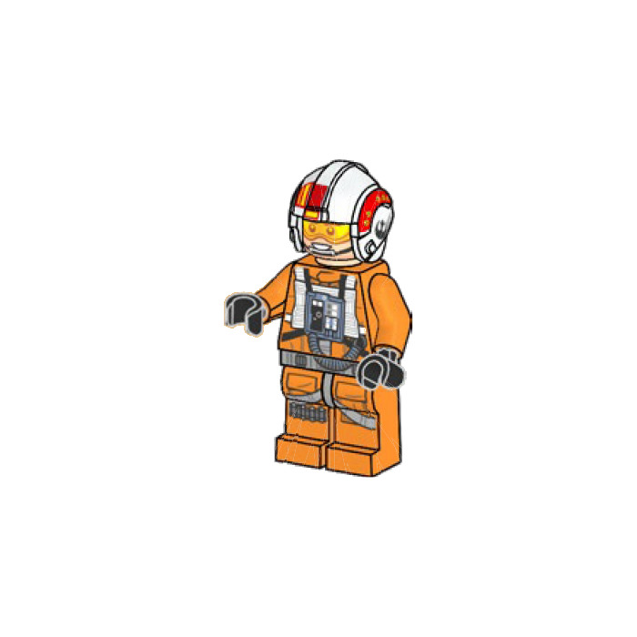 LEGO Rebel Pilot with Black Rebel Alliance Symbols Minifigure | Brick Owl