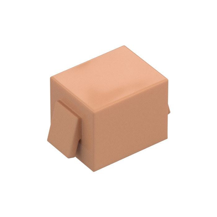 LEGO Rectangular Head with Ears with Piglin Face with White Tusks ...