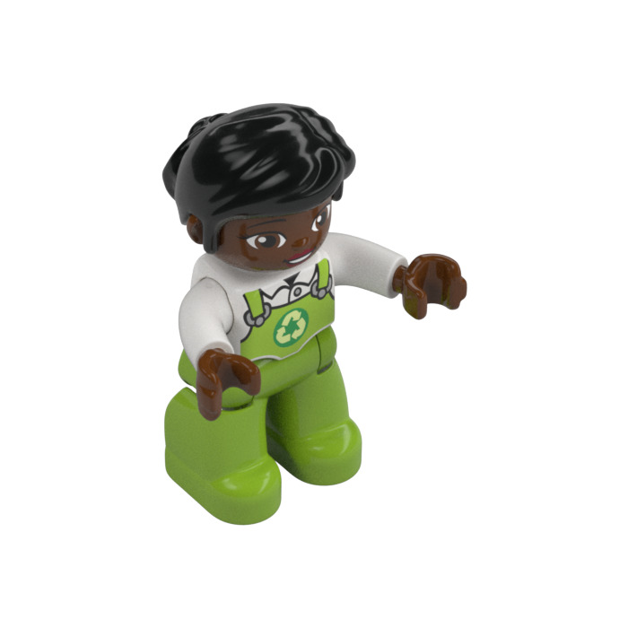 LEGO Recycling Worker Woman with Lime Overalls Duplo Figure | Brick Owl ...