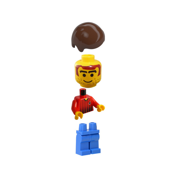 LEGO Red and Blue Team Player with Number 4 on Front Minifigure | Brick Owl