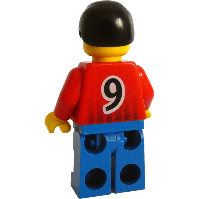 LEGO Red and Blue Team Player with Number 9 on Front Minifigure | Brick ...