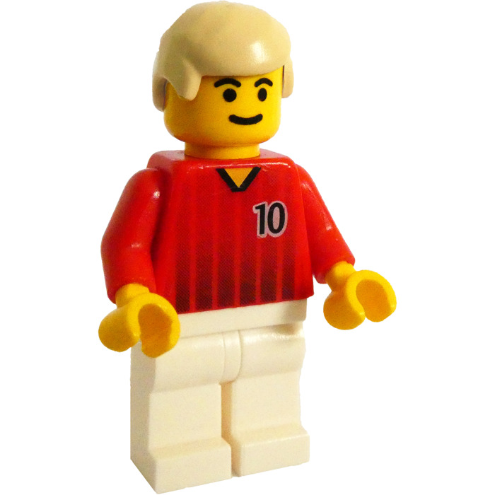 LEGO Red and White Team Player with Number 10 on Front and Back ...