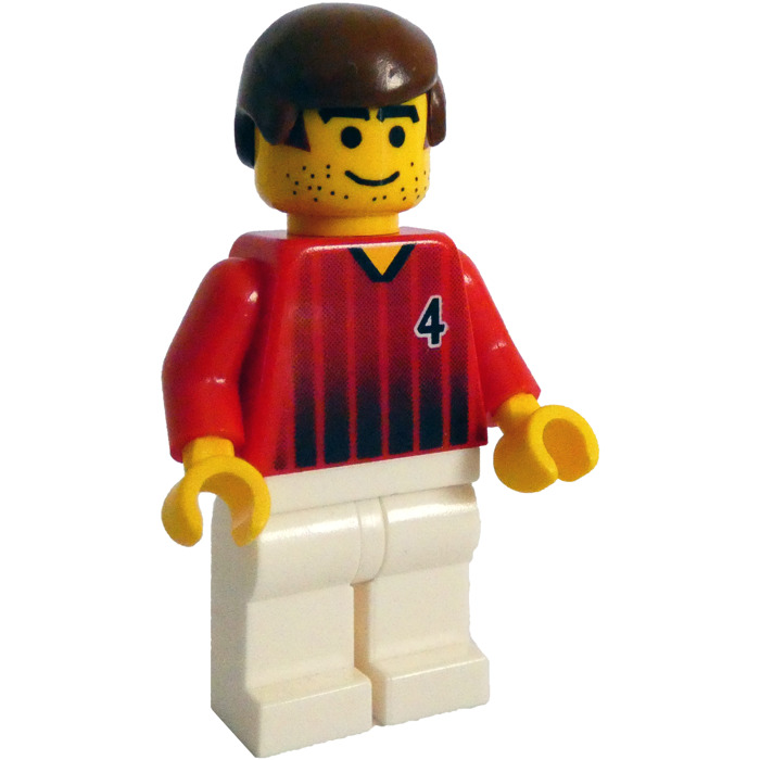 LEGO Red and White Team Player with Number 4 on Front and Back ...
