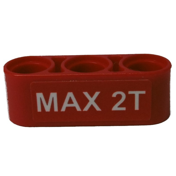 LEGO Red Beam 3 with 'MAX 2T' Sticker (32523) | Brick Owl - LEGO ...