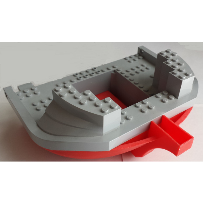 LEGO Red Boat Hull 16 x 22 with Medium Stone Gray Top (47979) | Brick ...