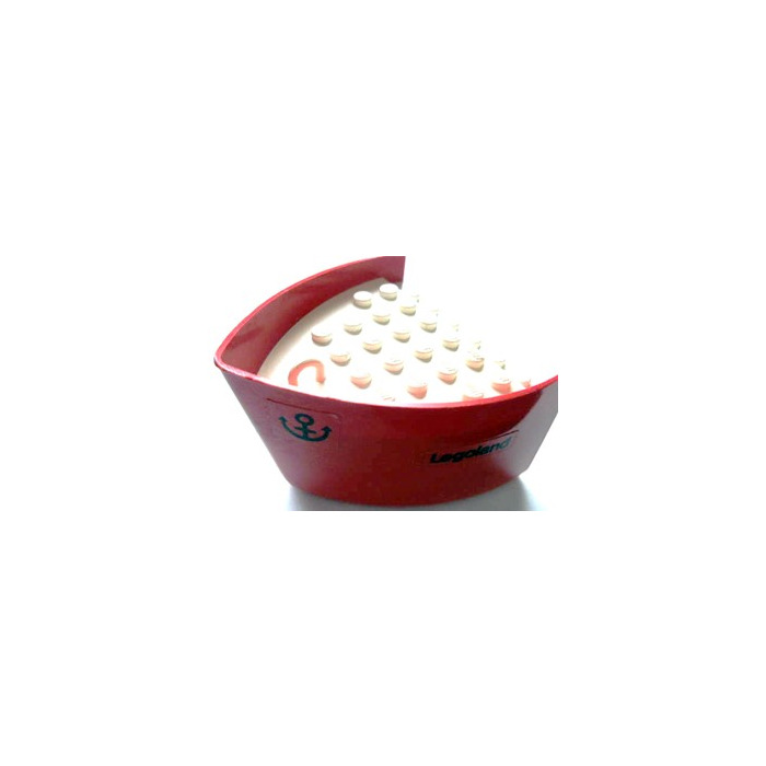 LEGO Red Boat Section Bow 5 x 6 x 3 & 1/3 with White Deck with ...