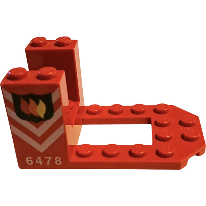 LEGO Red Bracket 4 x 7 x 3 with Fire Logo Badge (30250 / 83909) | Brick Owl