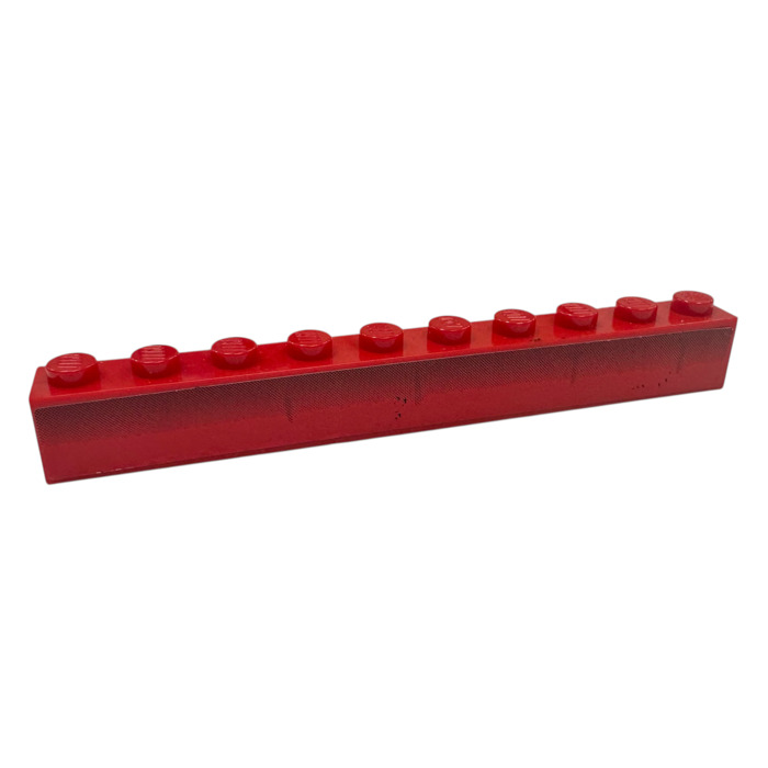 LEGO Red Brick 1 x 10 with brick wall Sticker (6111) | Brick Owl - LEGO ...