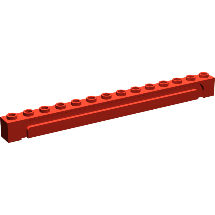 LEGO Red Brick 1 x 14 with Channel (4217) | Brick Owl - LEGO Marketplace