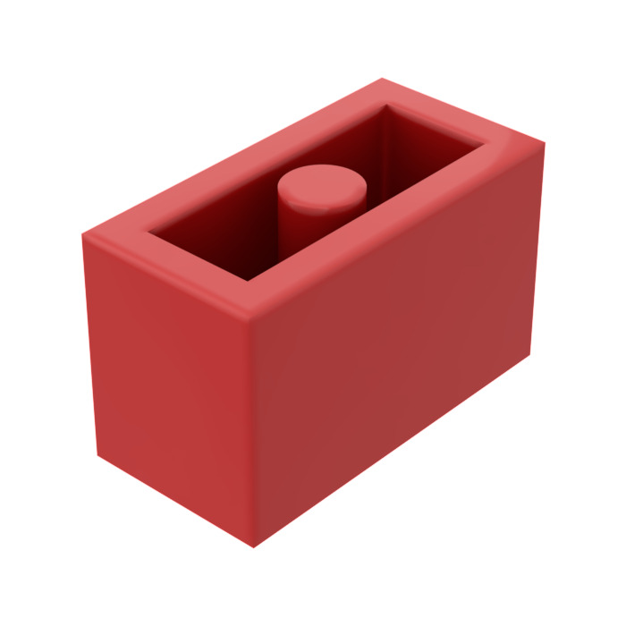 LEGO Red Brick 1 x 2 with Bottom Tube (3004) | Brick Owl