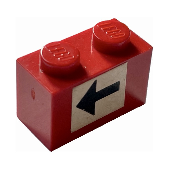 LEGO Brick 1 x 2 with Left Arrow Sticker with Bottom Tube (3004 ...