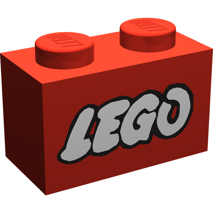 LEGO Red Brick 1 x 2 with "LEGO" with Bottom Tube (3004) | Brick Owl ...