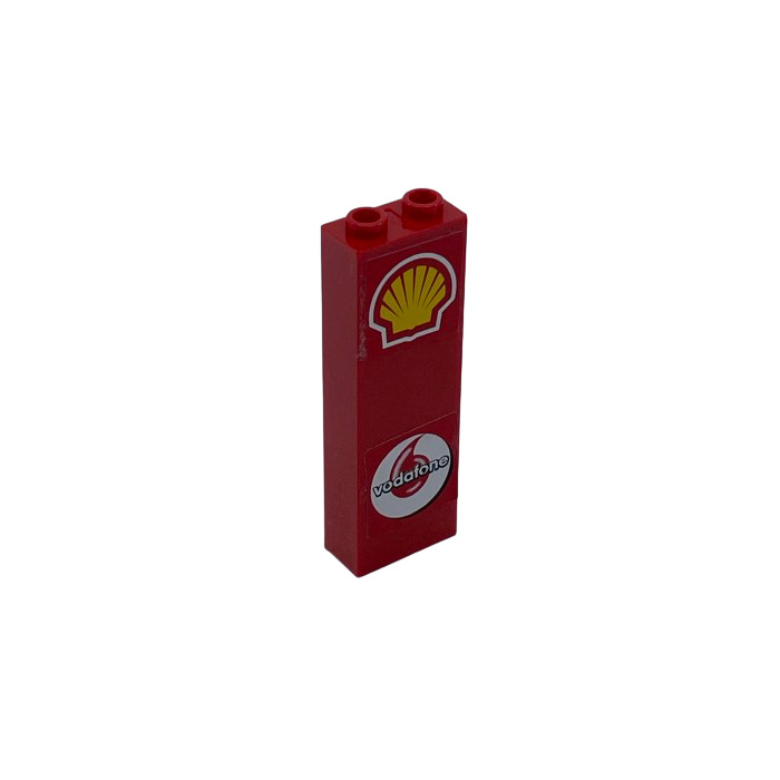 LEGO Red Brick 1 x 2 x 5 with Shell and Vodafone Logos Sticker (2454 ...