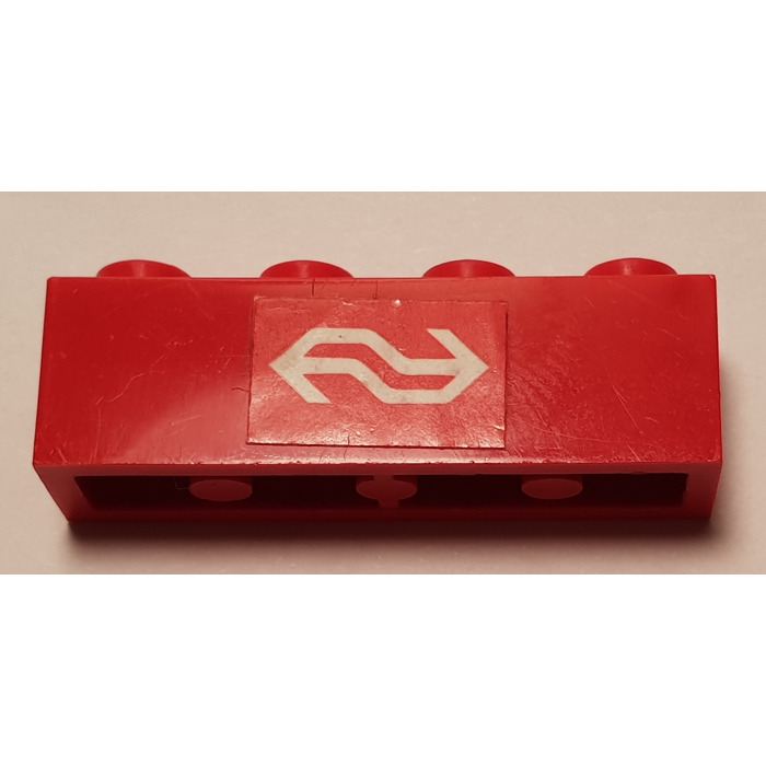 LEGO Red Brick 1 x 4 with Dutch NS logo Sticker (3010) | Brick Owl ...