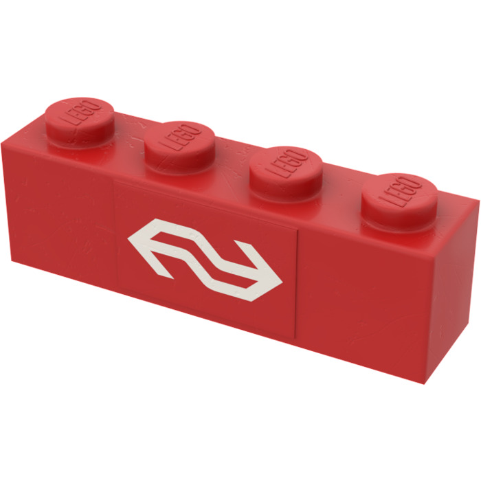 LEGO Red Brick 1 x 4 with Dutch NS logo Sticker (3010) | Brick Owl ...