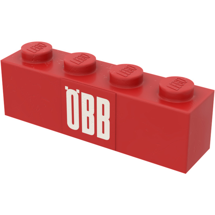 LEGO Red Brick 1 x 4 with 'OBB' Sticker (3010) | Brick Owl - LEGO ...