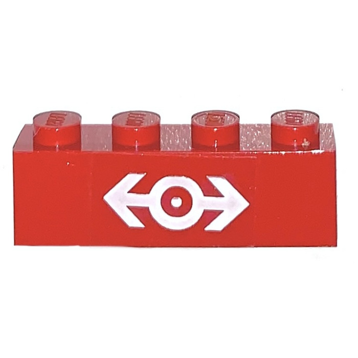LEGO Red Brick 1 x 4 with Train Logo Sticker (3010) | Brick Owl - LEGO ...