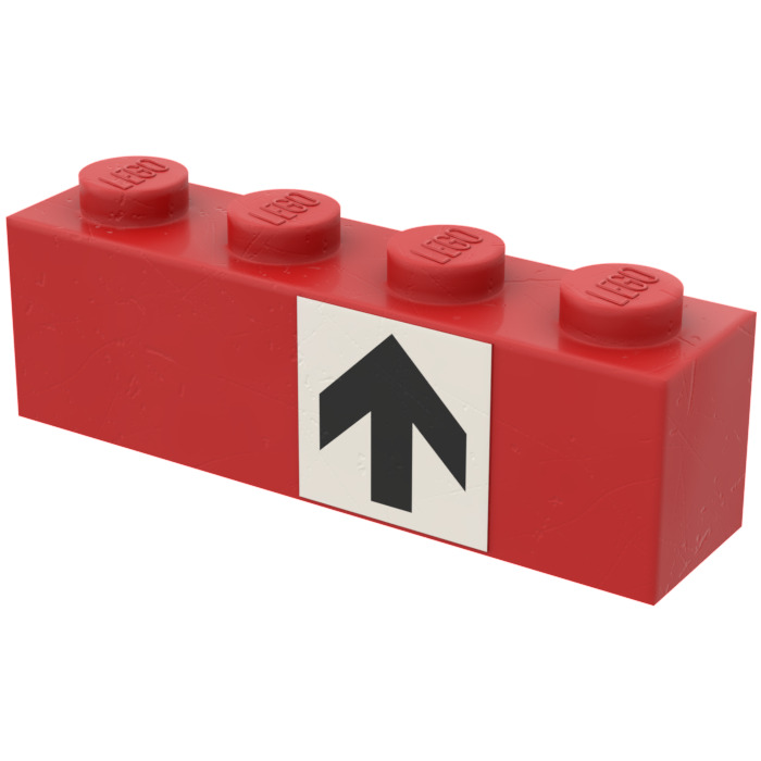 LEGO Red Brick 1 x 4 with Up Arrow Sticker (3010) | Brick Owl - LEGO ...