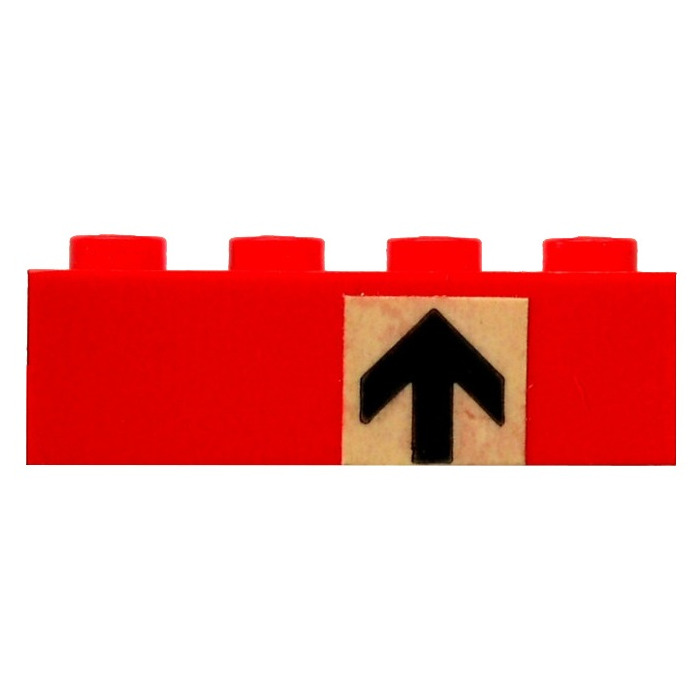 LEGO Red Brick 1 x 4 with Up Arrow Sticker (3010) | Brick Owl - LEGO ...