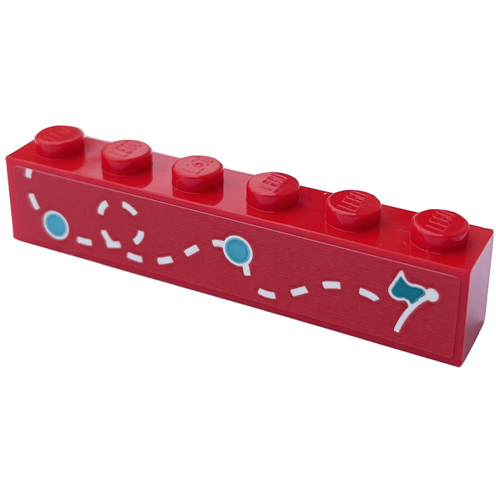 LEGO Brick 1 x 6 with Points, Flag (Right) Sticker (3009) | Brick Owl ...