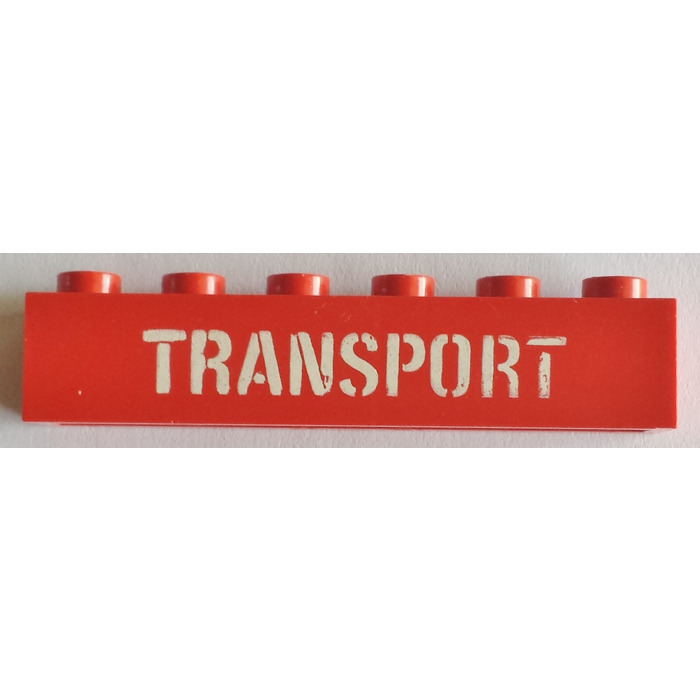 LEGO Brick 1 x 6 with 'Transport' Stencil (3009 / 30611) | Brick Owl ...