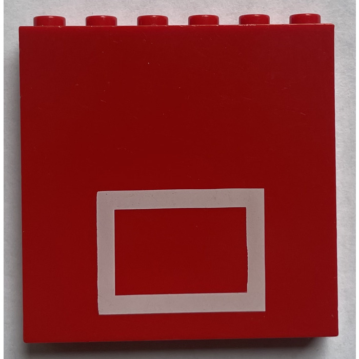 LEGO Brick 1 x 6 x 5 with White Rectangle (3754) | Brick Owl - LEGO ...