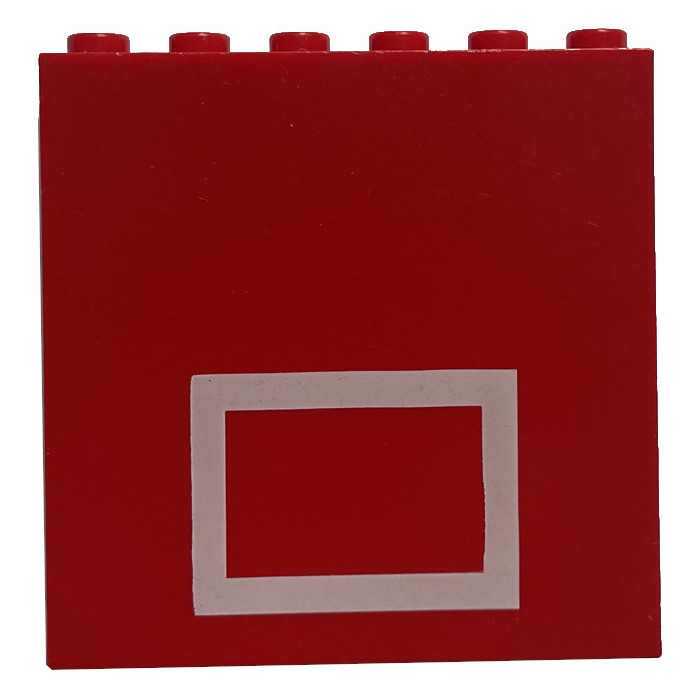 LEGO Red Brick 1 x 6 x 5 with White Rectangle (3754) | Brick Owl - LEGO ...