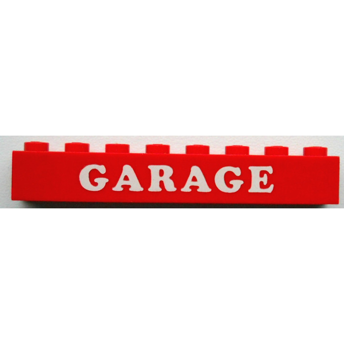 LEGO Red Brick 1 x 8 with White "GARAGE" (3008) | Brick Owl - LEGO ...