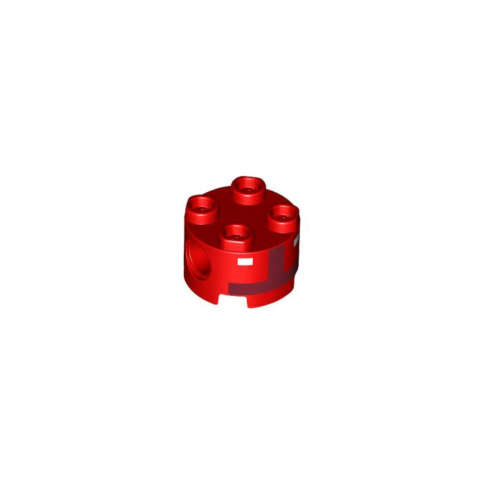 LEGO Red Brick 2 x 2 Round with Holes with Toad Torso with Dark Red ...