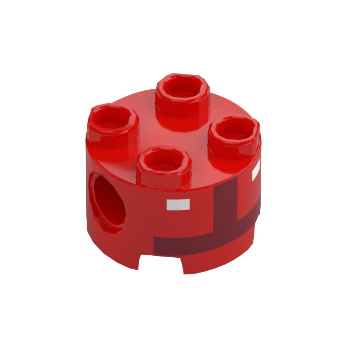 LEGO Red Brick 2 x 2 Round with Holes with Toad Torso with Dark Red ...