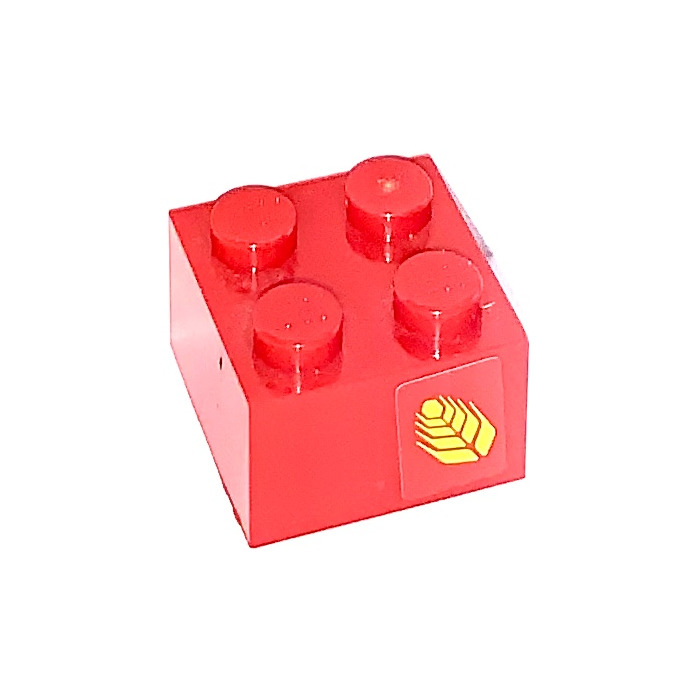 LEGO Red Brick 2 x 2 with Wheat Spike (Both Sides) Sticker (3003 ...