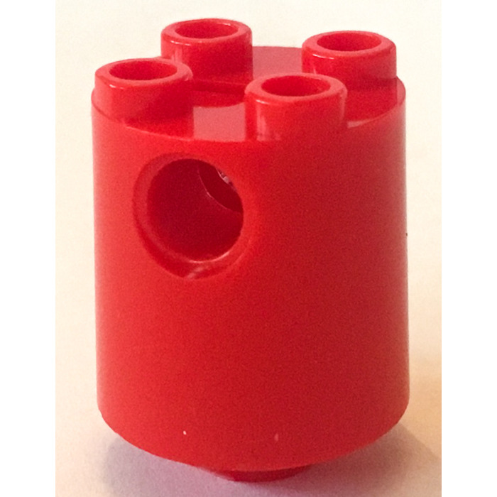 LEGO Red Brick 2 x 2 x 2 Round with Bottom Axle Holder with 'x ...