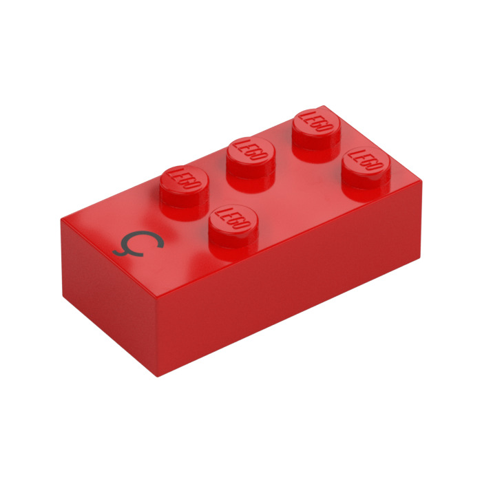 LEGO Red Brick 2 x 4 Braille with C with Cedilla "Ç" (69551) | Brick Owl