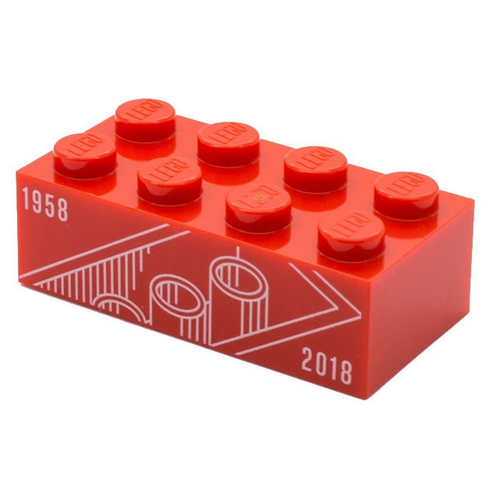 LEGO Brick 2 x 4 with 1958-2018 (3001) | Brick Owl