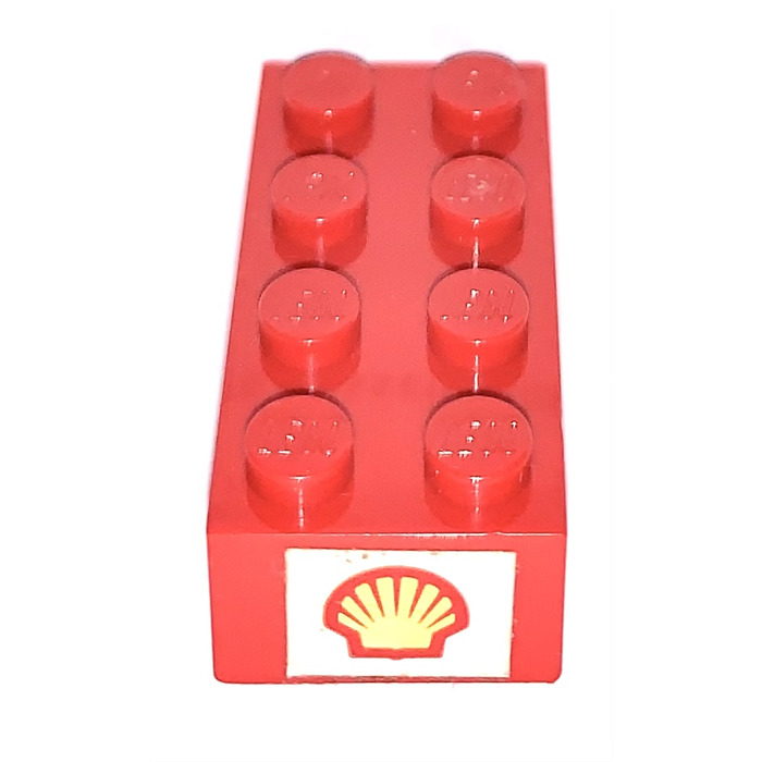 LEGO Red Brick 2 x 4 with Shell Logo (Both Sides) Sticker (3001 ...