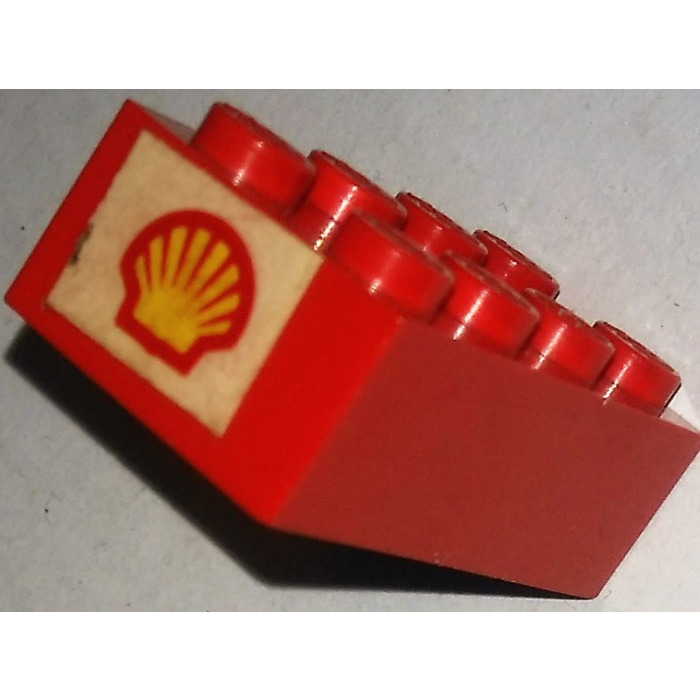 LEGO Red Brick 2 x 4 with Shell Logo (Both Sides) Sticker (3001 ...