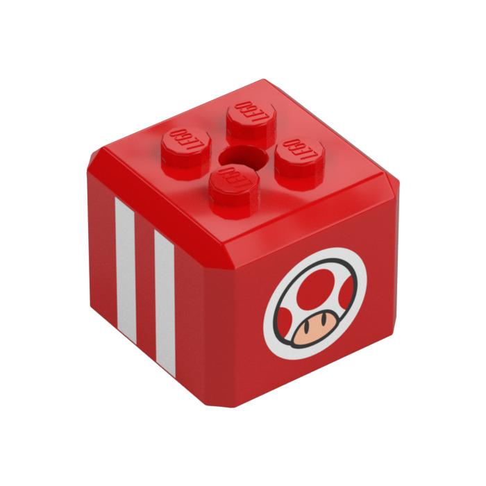 LEGO Red Brick 3 x 3 x 2 Cube with 2 x 2 Studs on Top with White ...