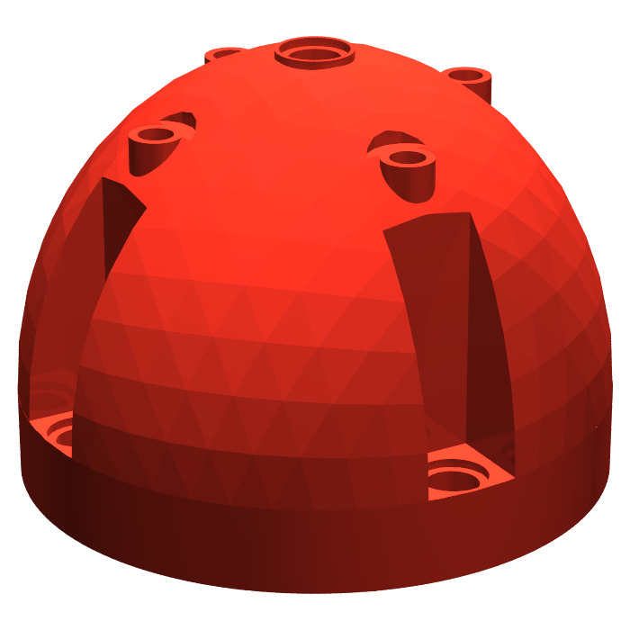 LEGO Red Brick 7 x 7 x 5 Round Technic Dome Top (57587 / 60288) | Brick ...