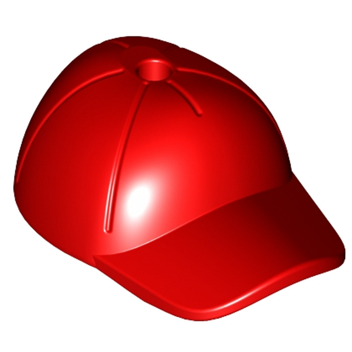 LEGO Red Cap with Short Curved Bill with Hole on Top (11303) | Brick ...