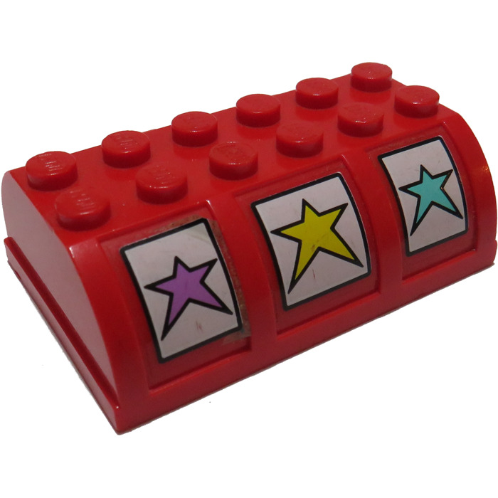 LEGO Red Chest Lid 4 x 6 with Stars Sticker (4238) | Brick Owl - LEGO ...