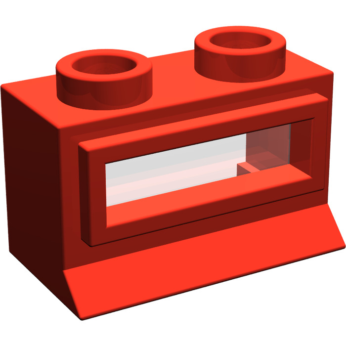 LEGO Red Classic Window 1 x 2 x 1 with Long Sill and Glass | Brick Owl ...