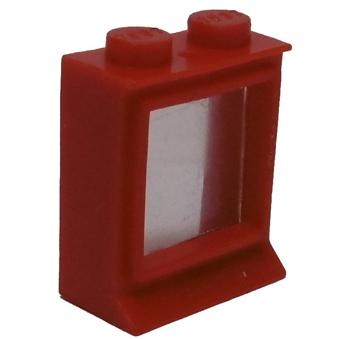 LEGO Red Classic Window 1 x 2 x 2 with Fixed Glass and Solid Studs ...