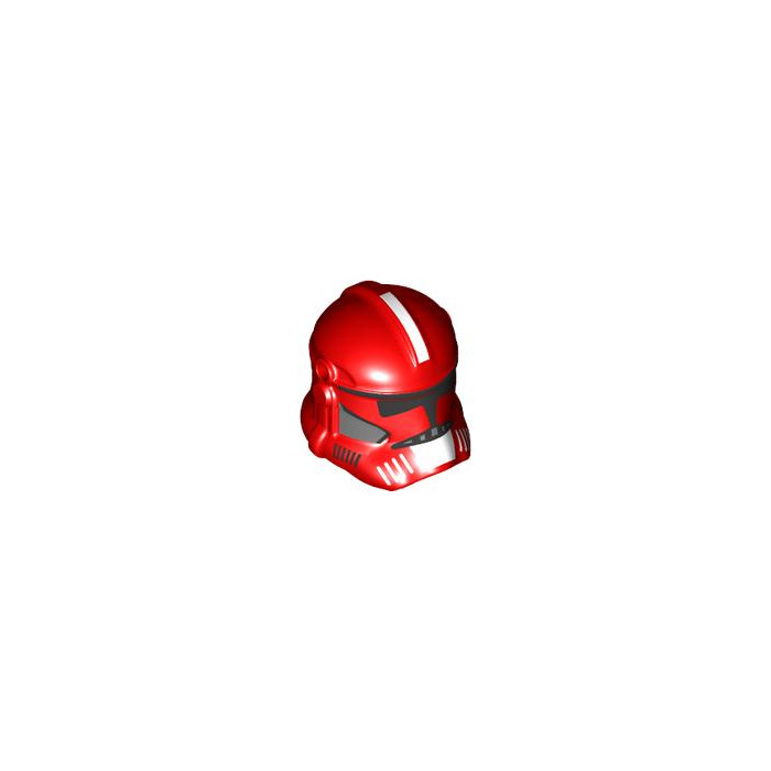 LEGO Red Clone Trooper Helmet (Phase 2) with Holes with White Markings ...