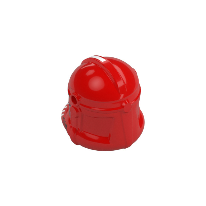 LEGO Red Clone Trooper Helmet (Phase 2) with Holes with White Markings ...